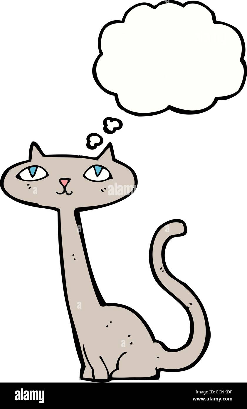 cartoon cat with thought bubble Stock Vector Image & Art - Alamy