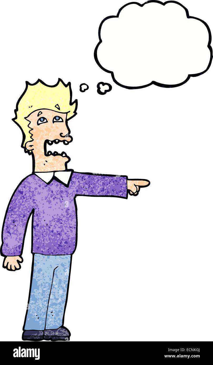 cartoon man accusing with thought bubble Stock Vector Image & Art - Alamy