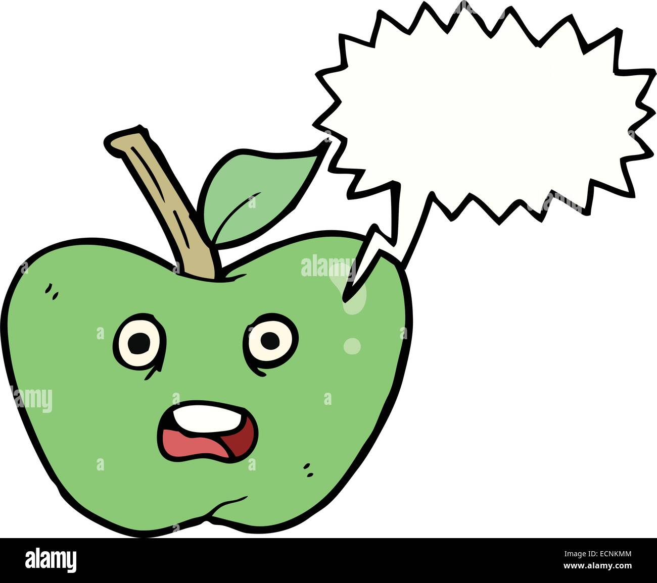 cartoon apple with speech bubble Stock Vector Image & Art - Alamy