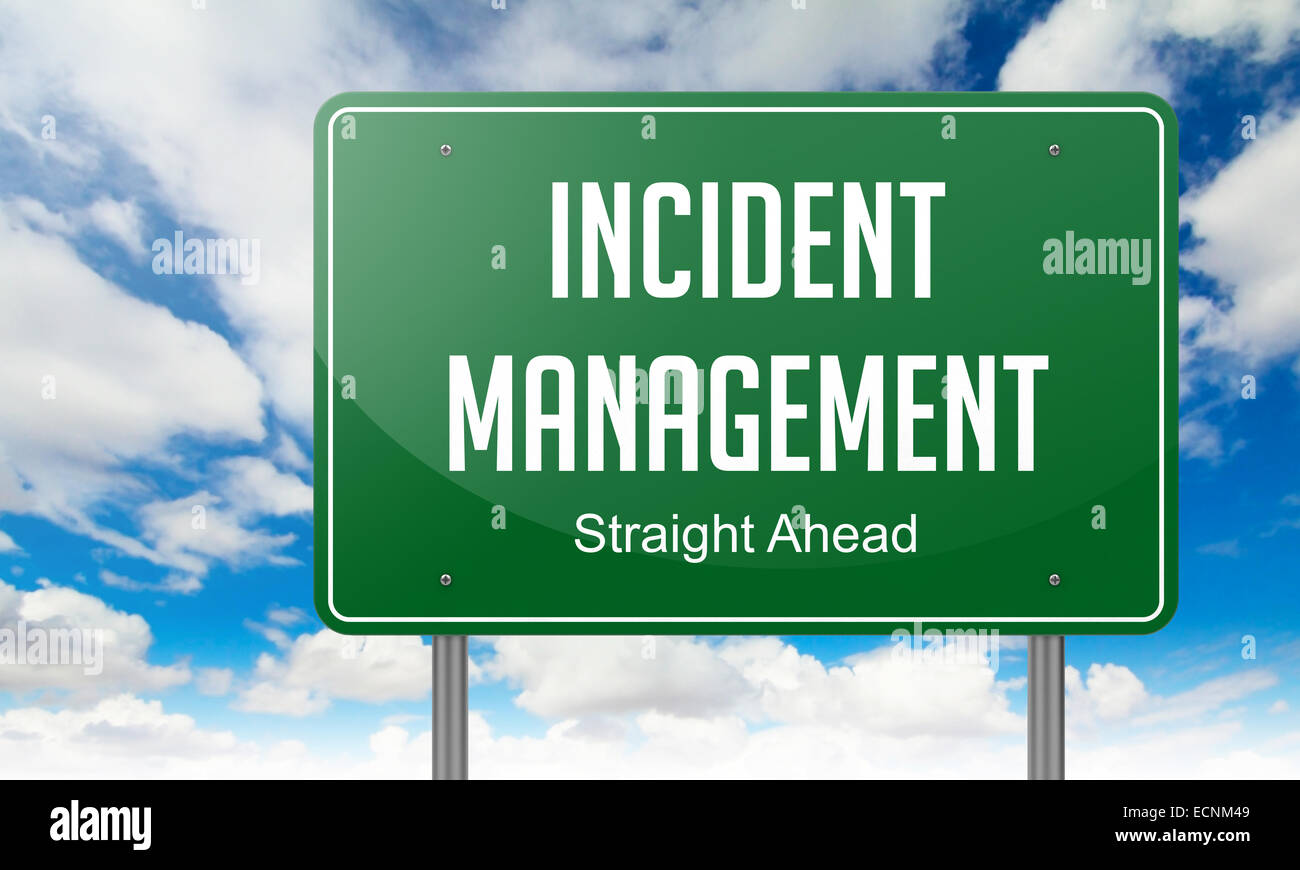 Incident Management on Highway Signpost Stock Photo - Alamy
