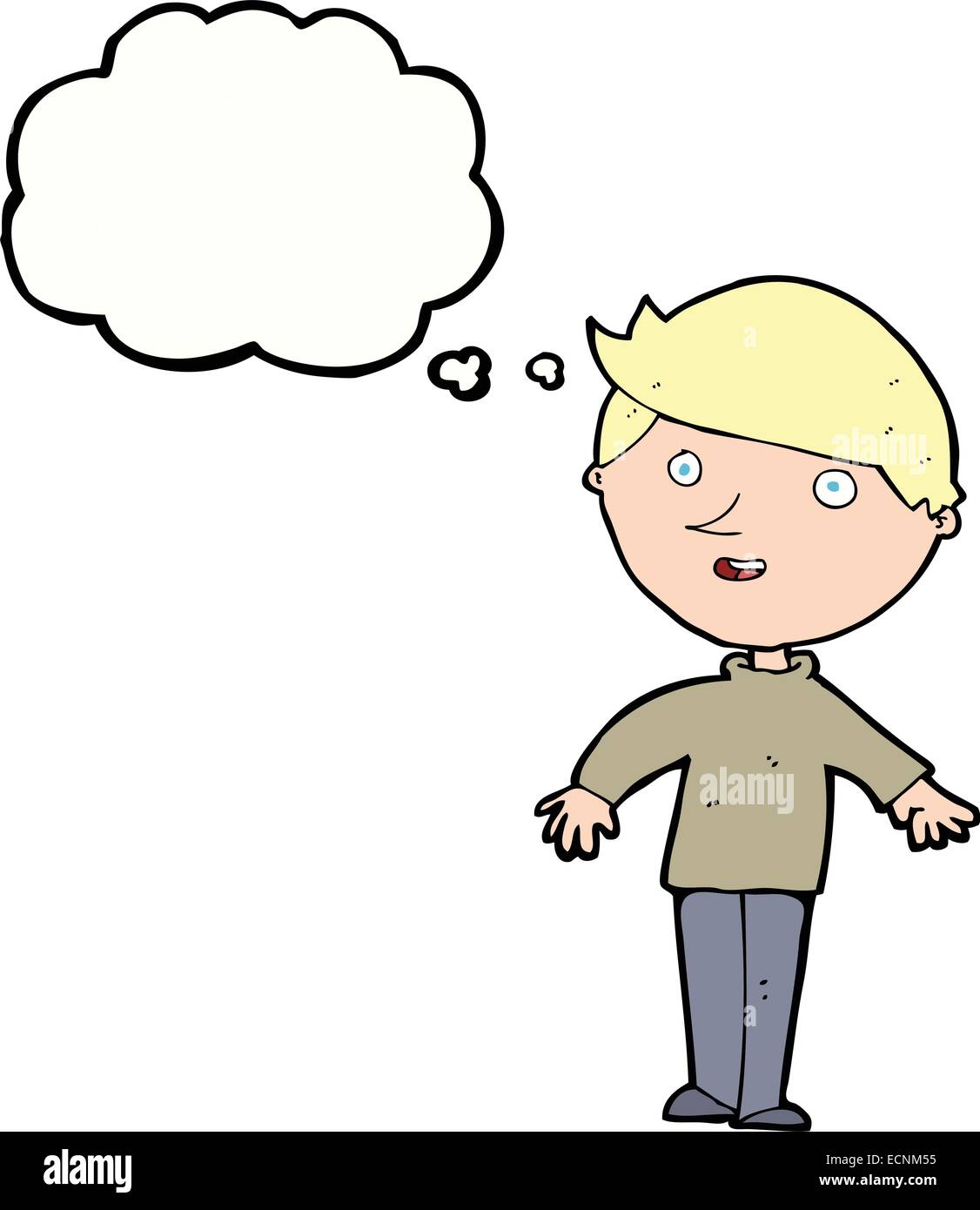 cartoon happy man with thought bubble Stock Vector Image & Art - Alamy