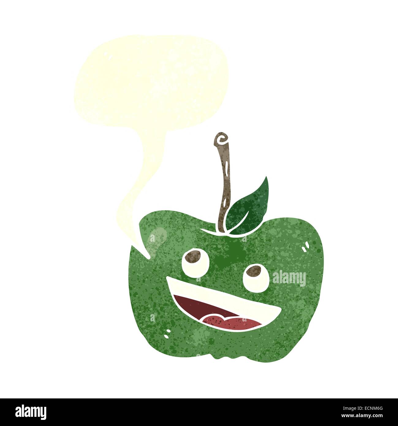 cartoon apple with speech bubble Stock Vector Image & Art - Alamy