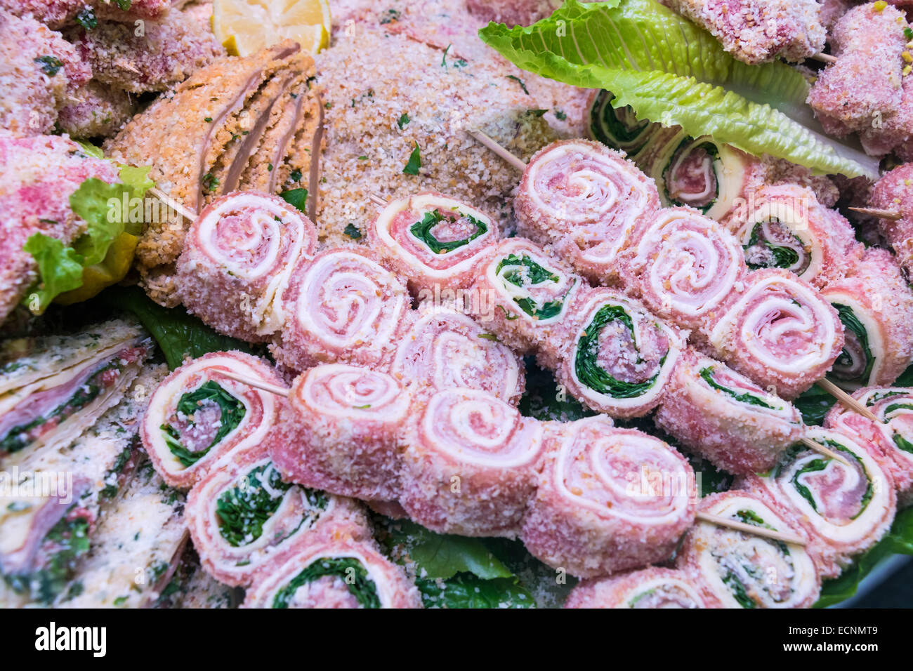 Meats and prepared Italian craft butcher Sicilian Stock Photo - Alamy