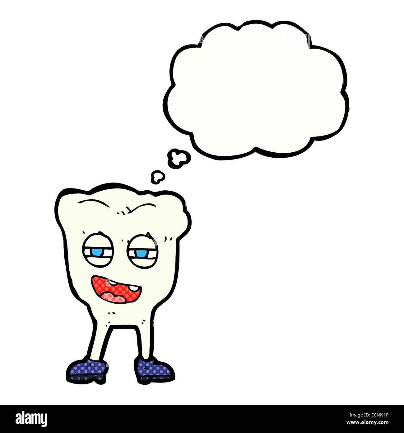 cartoon funny tooth character with thought bubble Stock Vector Image ...