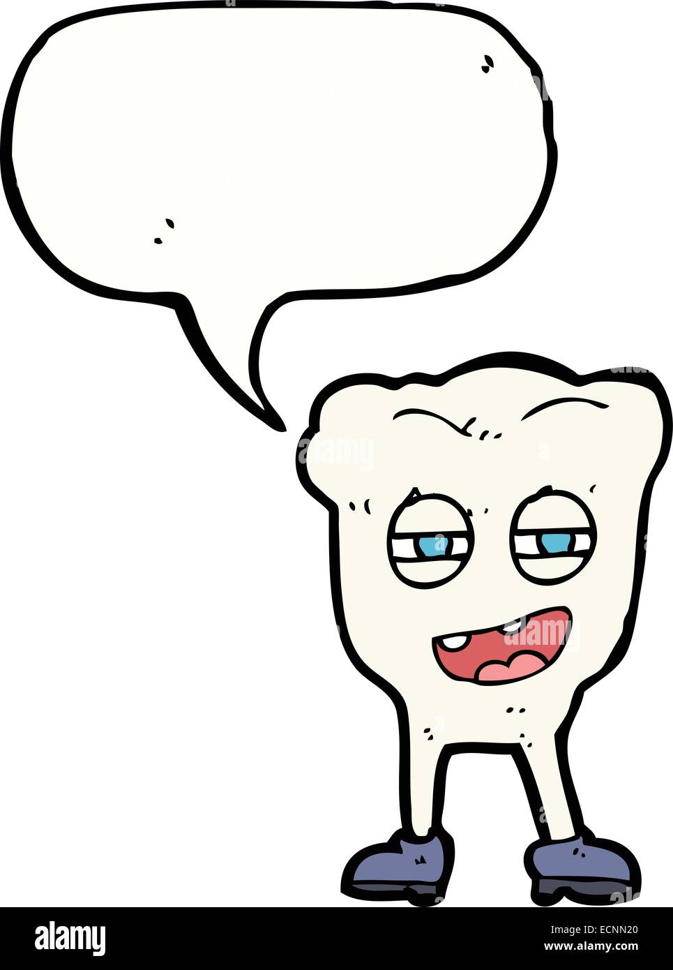 cartoon funny tooth character with speech bubble Stock Vector Image ...