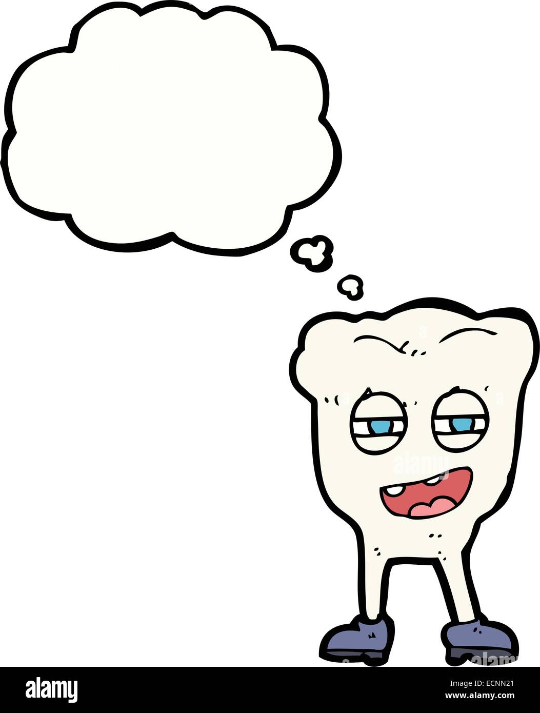 cartoon funny tooth character with thought bubble Stock Vector Image ...