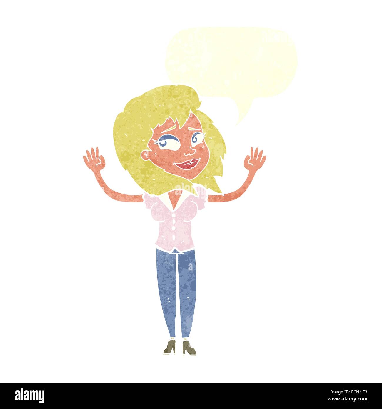 cartoon woman giving up with speech bubble Stock Vector Image & Art - Alamy