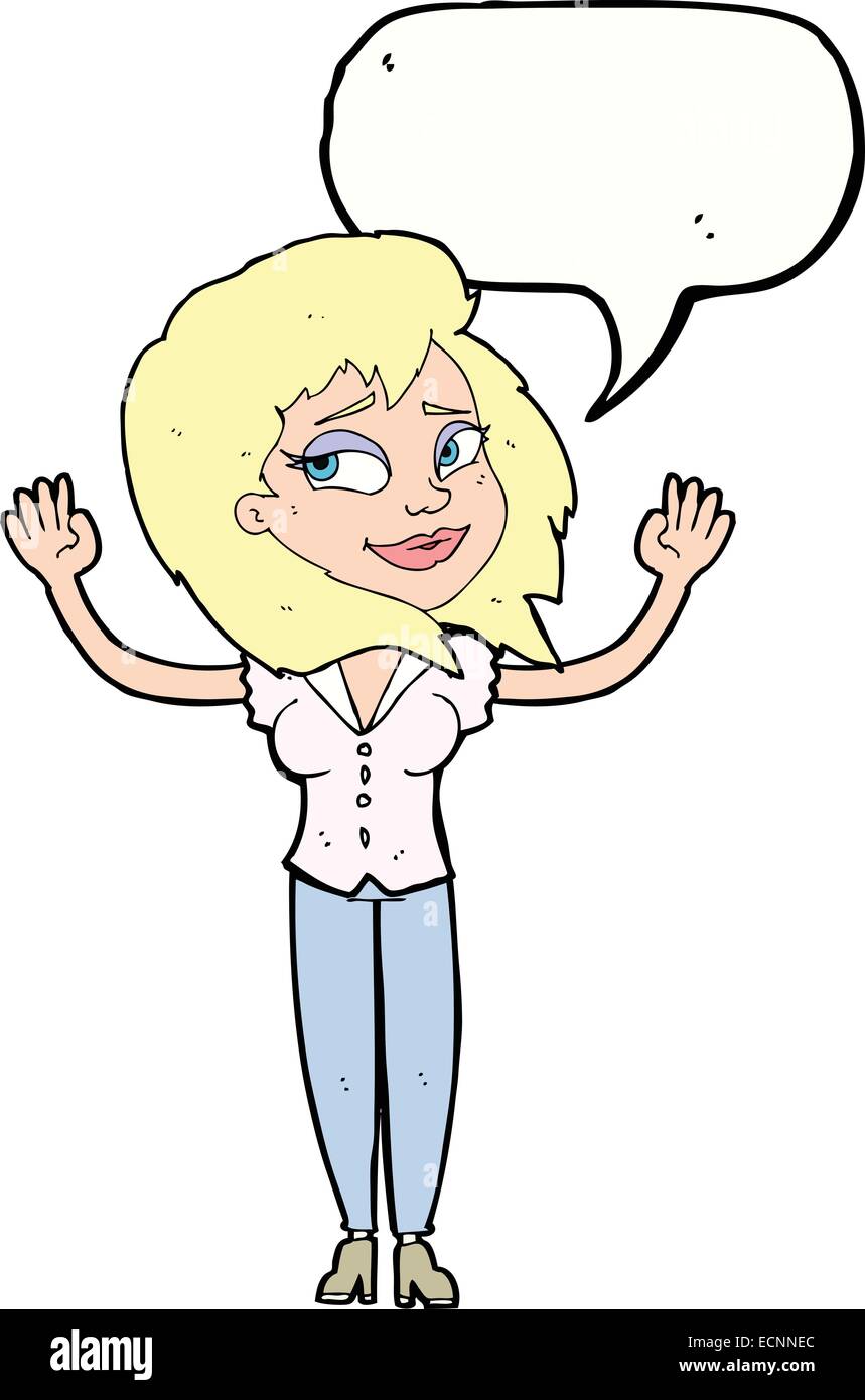 cartoon woman giving up with speech bubble Stock Vector Image & Art - Alamy