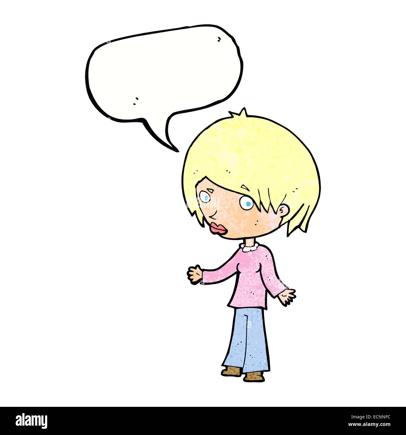 cartoon confused woman with speech bubble Stock Vector Image & Art - Alamy