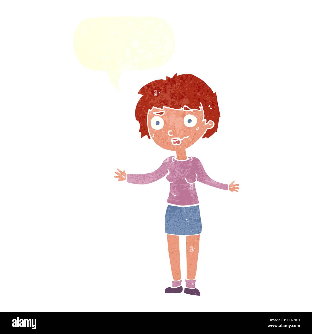 cartoon confused woman with speech bubble Stock Vector Image & Art - Alamy