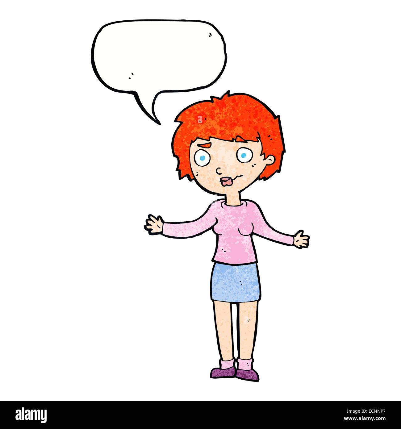 cartoon confused woman with speech bubble Stock Vector Image & Art - Alamy