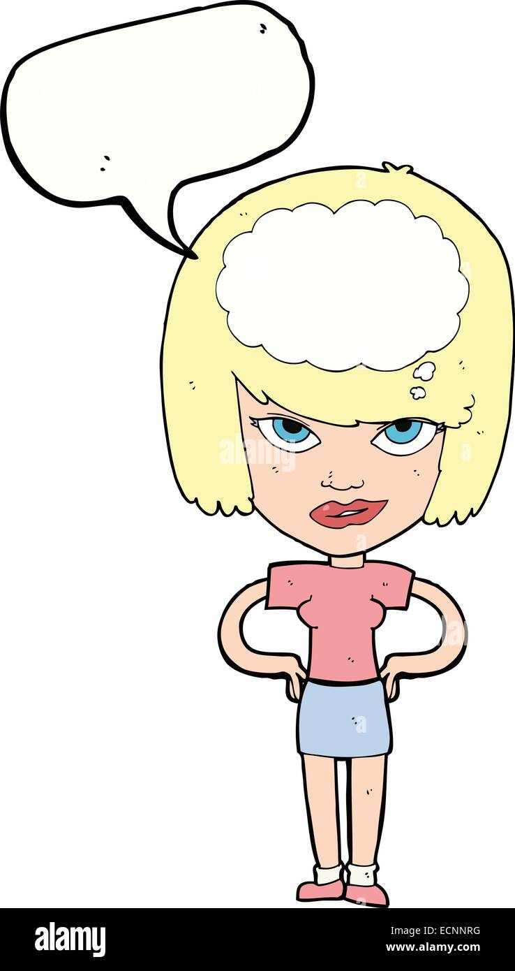 cartoon woman thinking with speech bubble Stock Vector Image & Art - Alamy