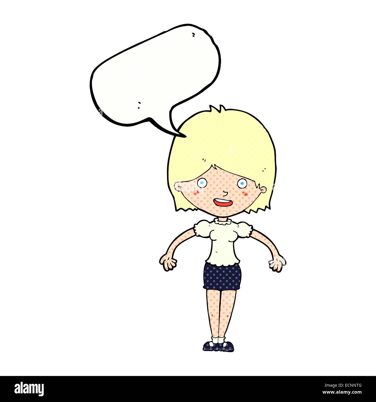 cartoon happy woman with speech bubble Stock Vector Image & Art - Alamy
