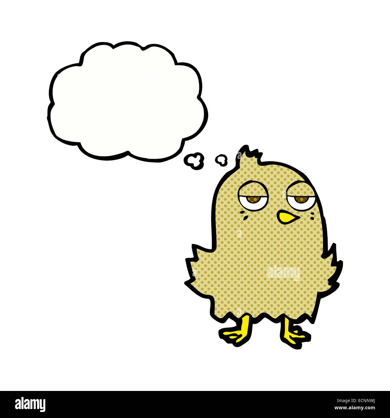 cartoon bored bird with thought bubble Stock Vector Image & Art - Alamy