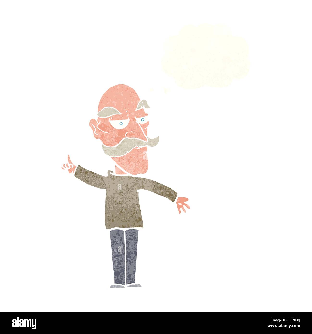 cartoon old man telling story with thought bubble Stock Vector Image ...