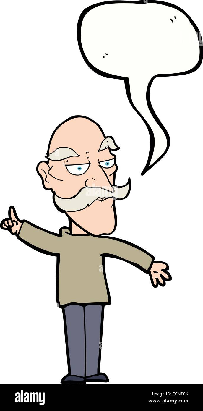 cartoon old man telling story with speech bubble Stock Vector Image ...
