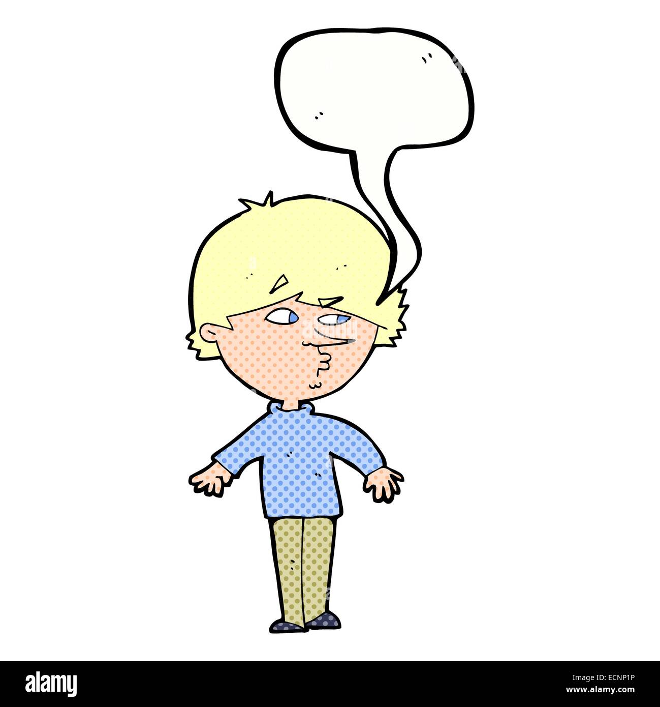 cartoon suspicious man looking over shoulder with speech bubble Stock ...