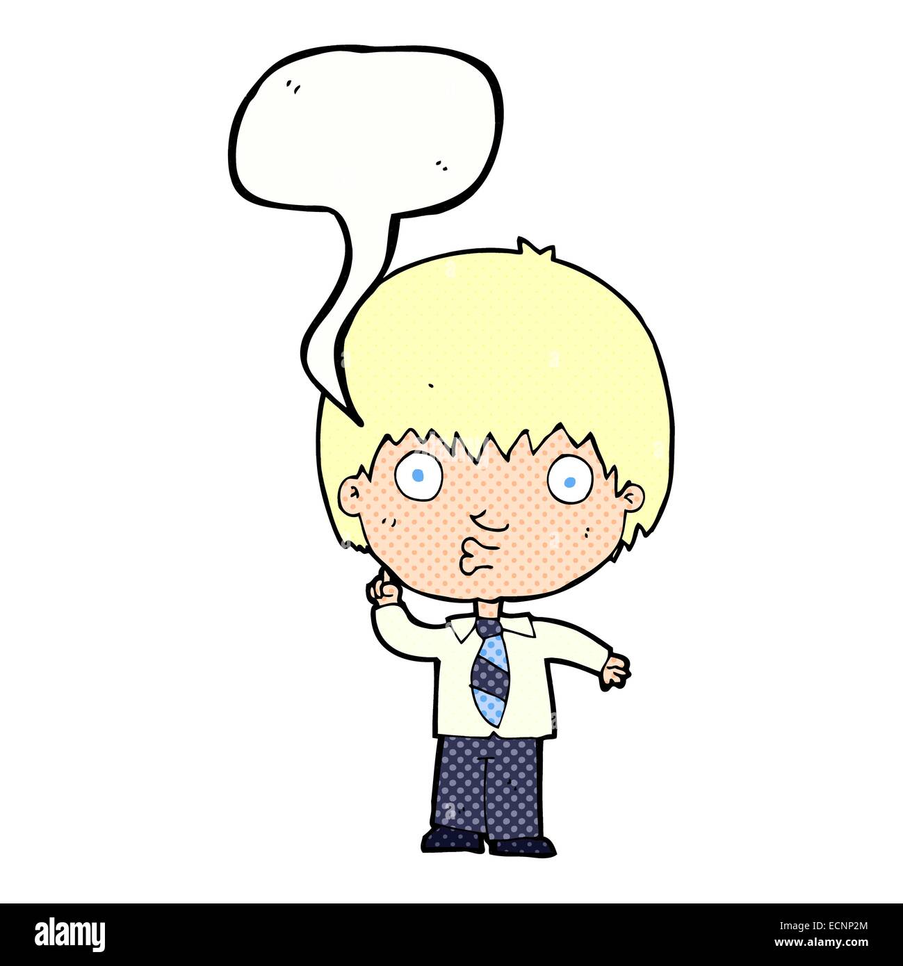 cartoon school boy answering question with speech bubble Stock Vector ...