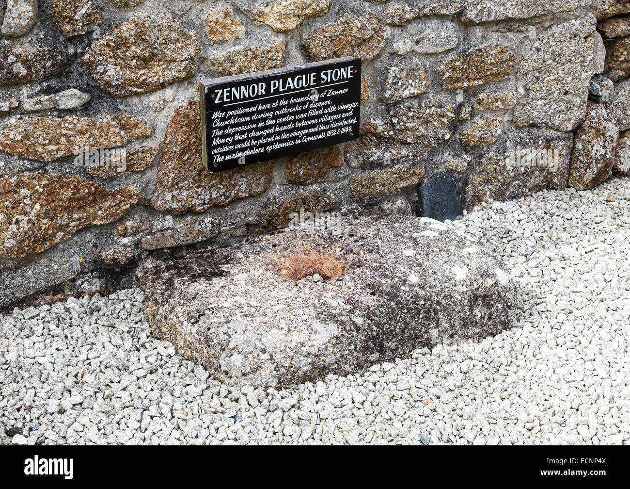 The plague stone at Zennor Cornwall West Country England UK Stock Photo ...