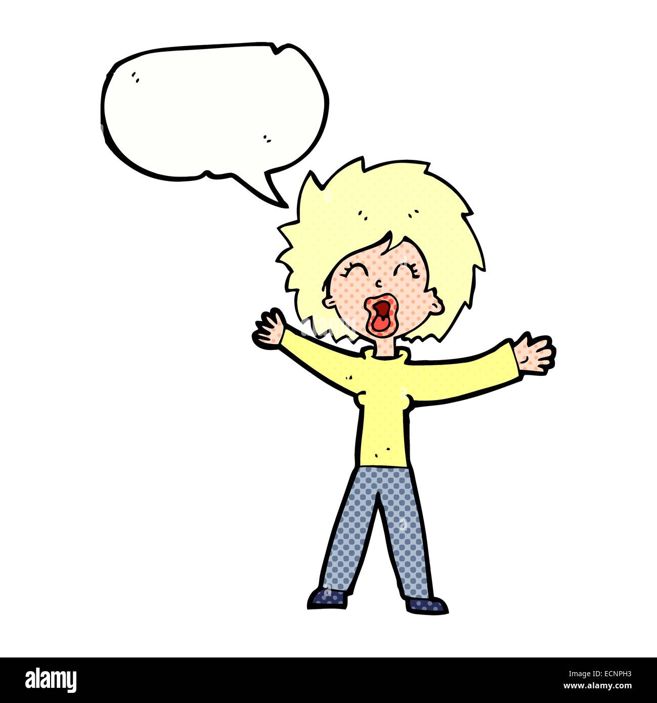 cartoon woman shouting with speech bubble Stock Vector Image & Art - Alamy