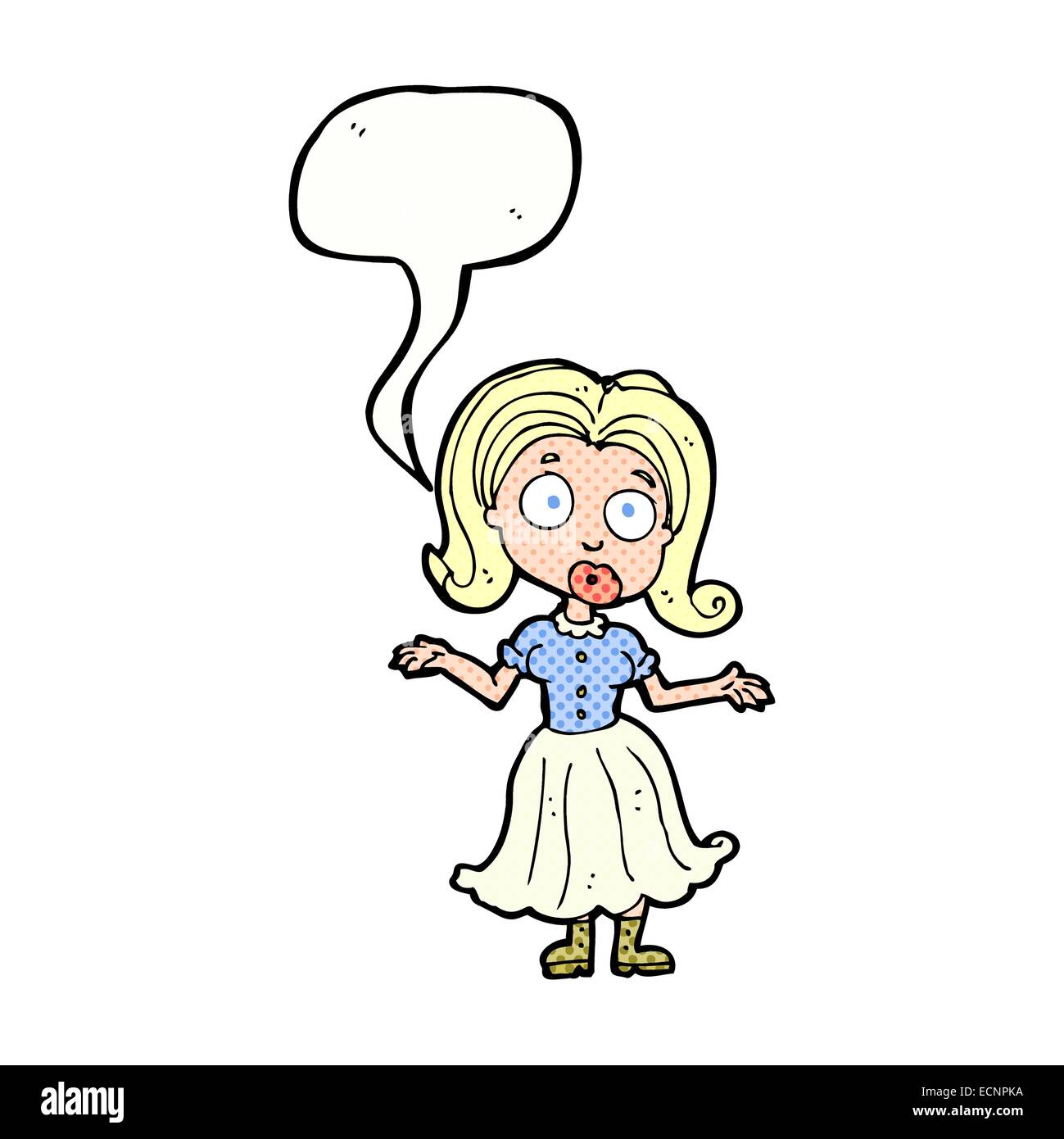 cartoon confused girl with speech bubble Stock Vector Image & Art - Alamy