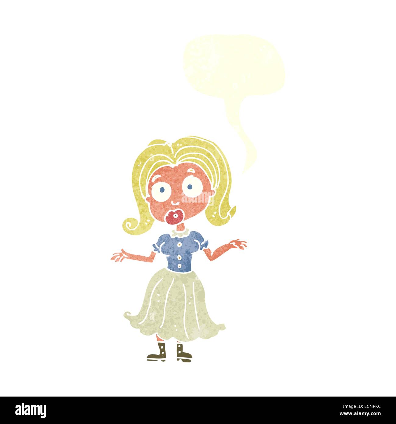 cartoon confused girl with speech bubble Stock Vector Image & Art - Alamy