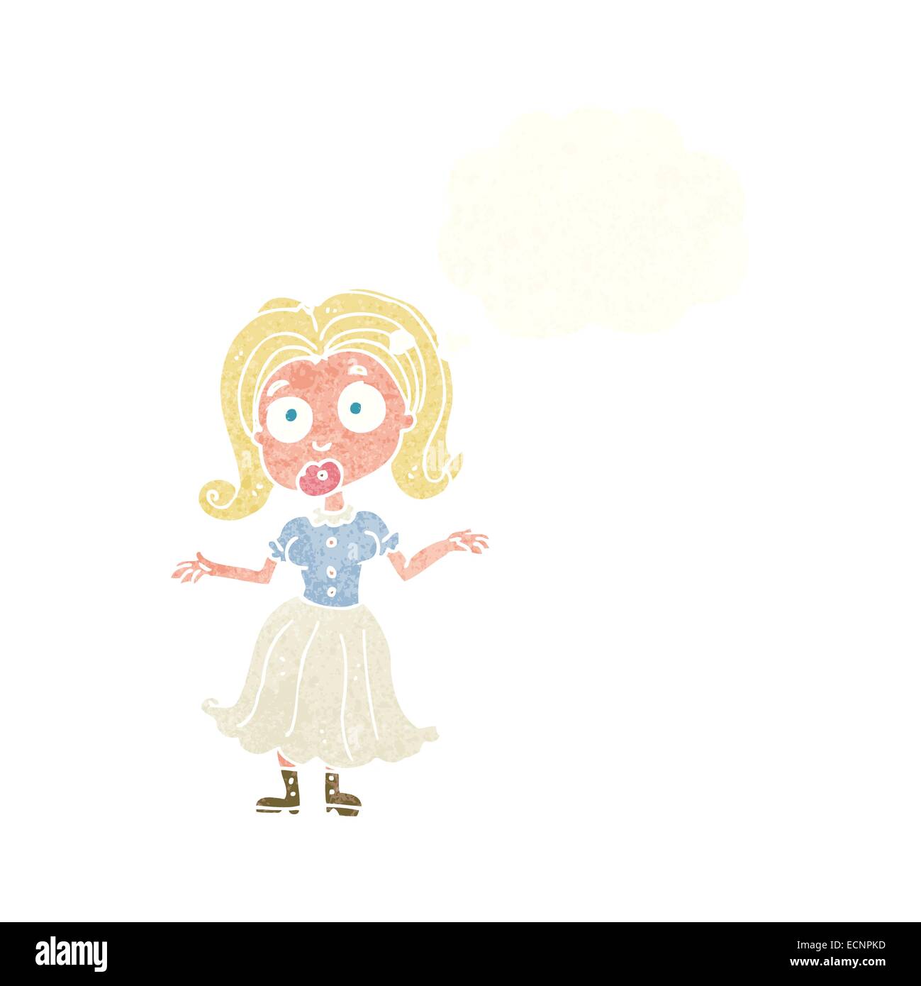 cartoon confused girl with thought bubble Stock Vector Image & Art - Alamy