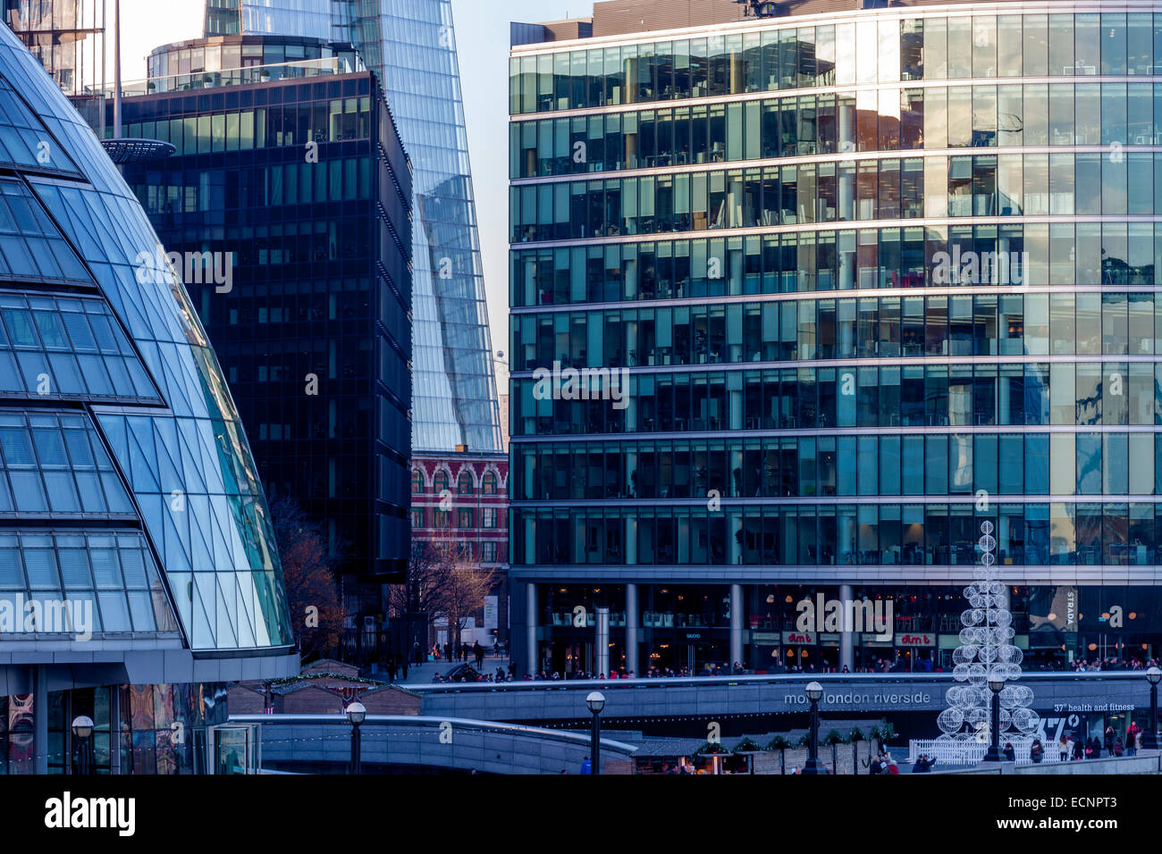 City Hall, The Shard and More London Development, London, England Stock ...