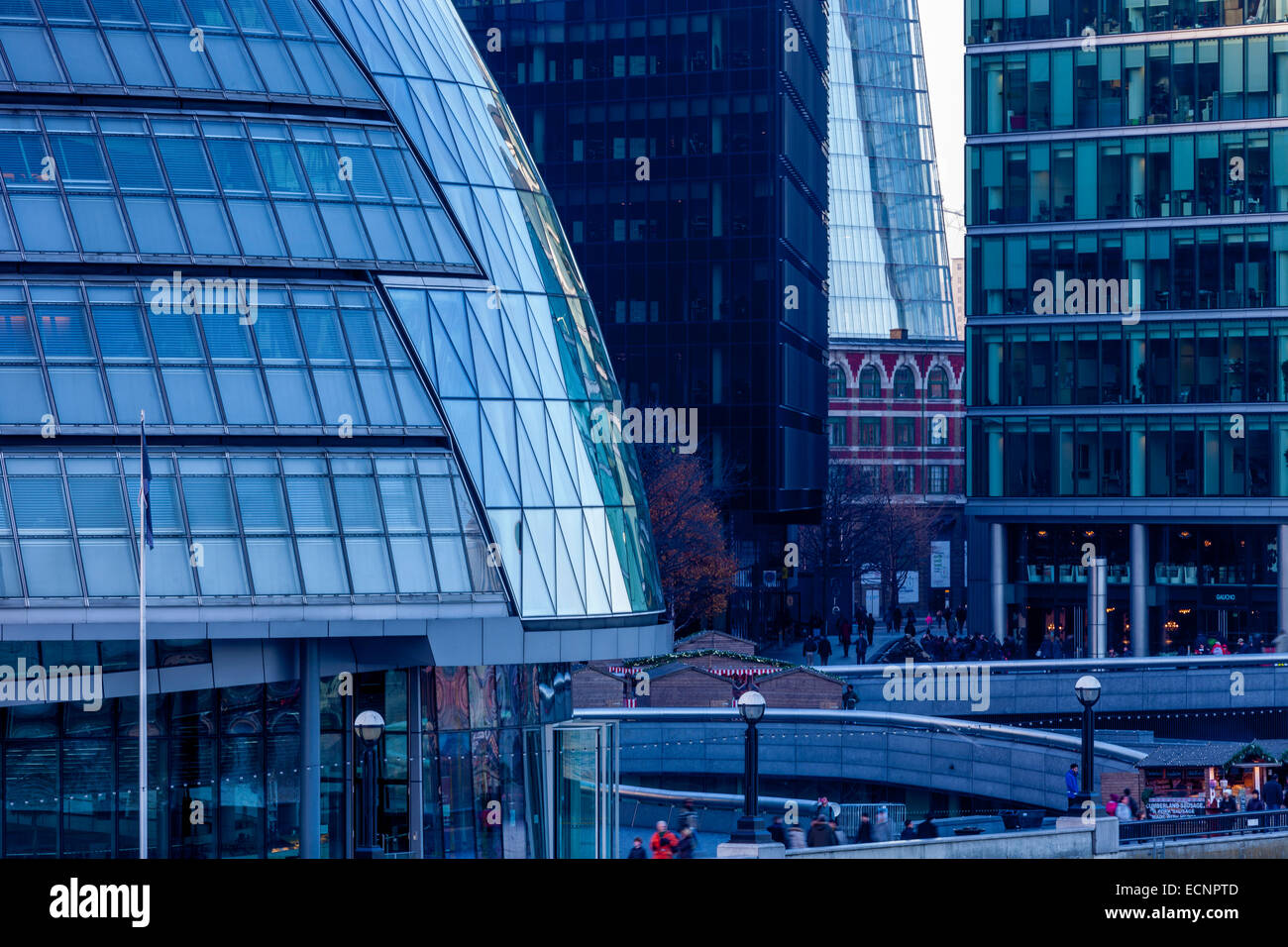 City Hall, The Shard and More London Development, London, England Stock ...