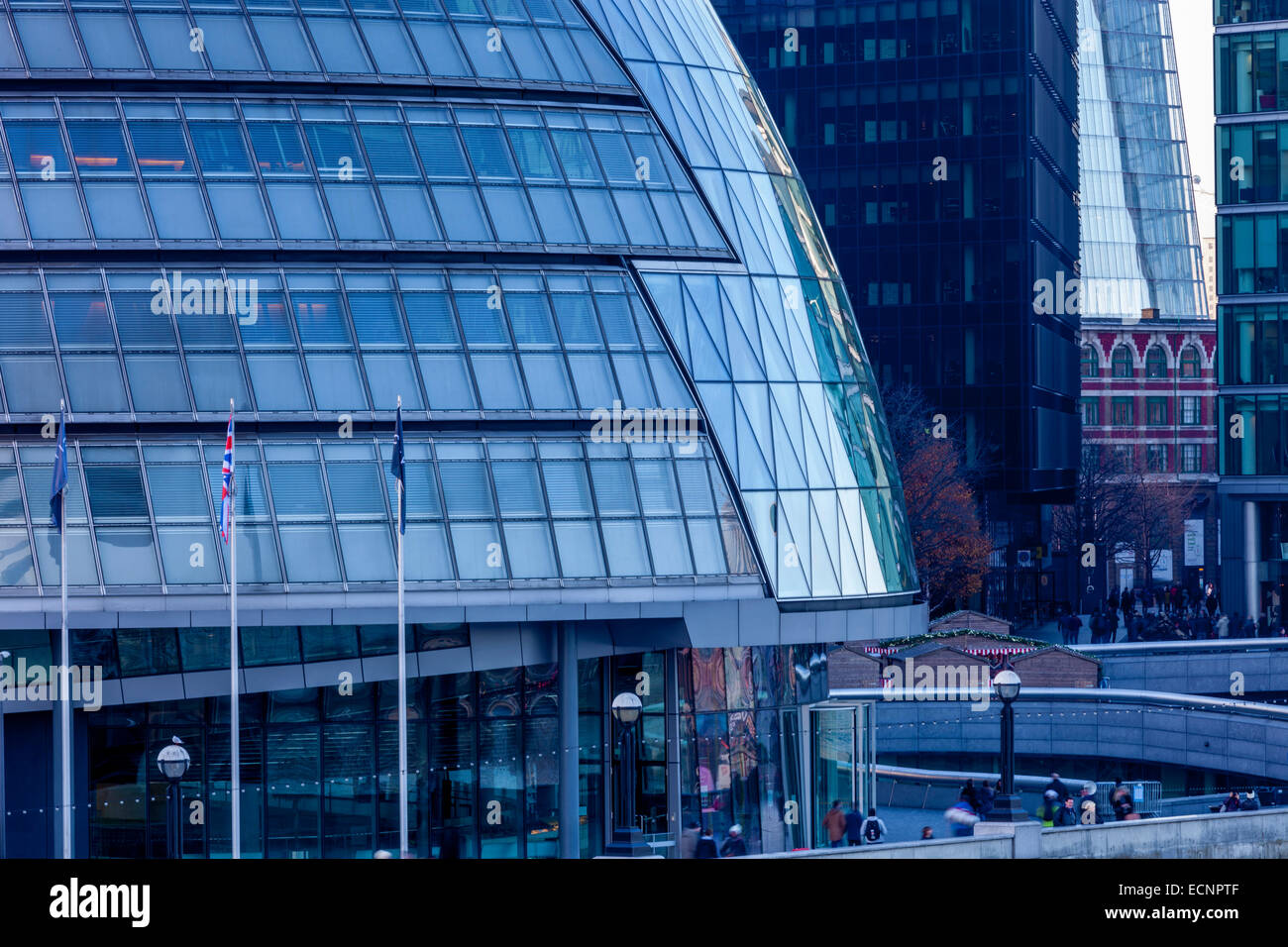 City Hall, The Shard and More London Development, London, England Stock ...