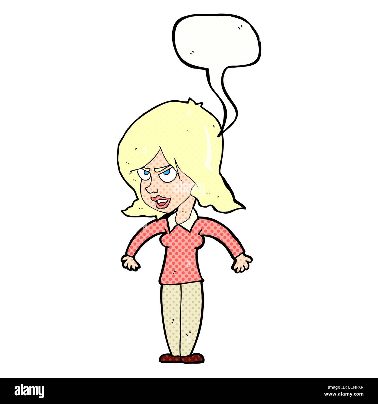 cartoon mean woman with speech bubble Stock Vector Image & Art - Alamy