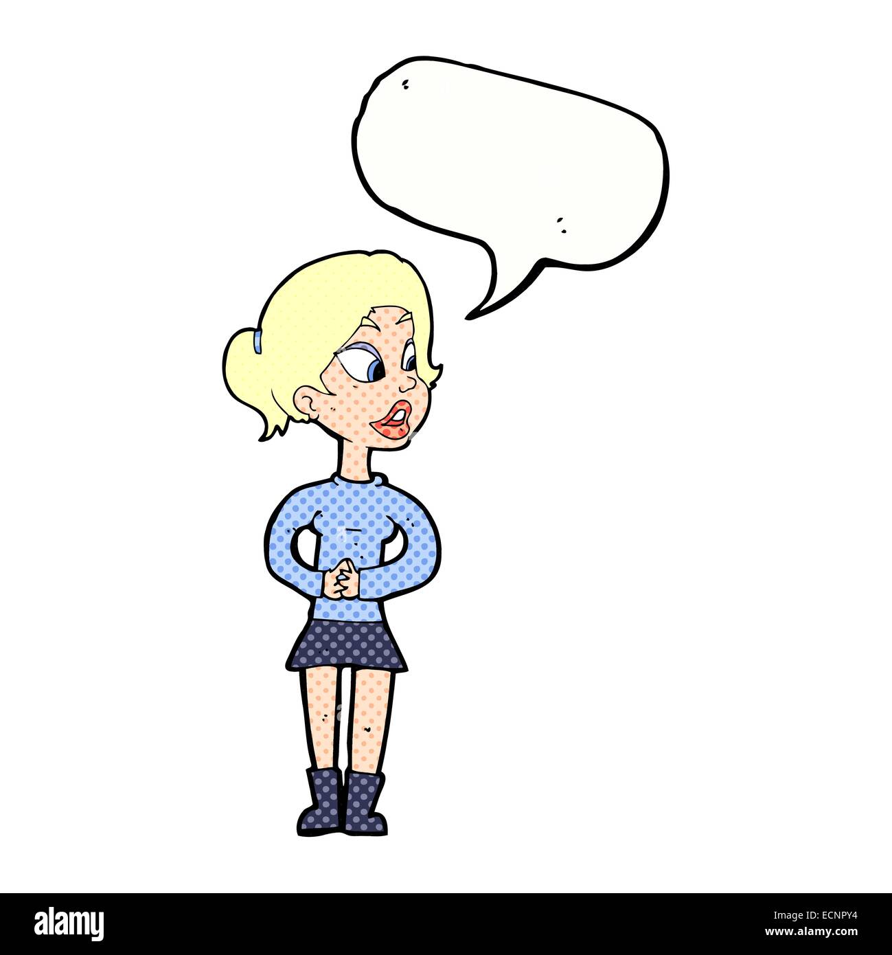 cartoon girl talking with speech bubble Stock Vector Image & Art - Alamy