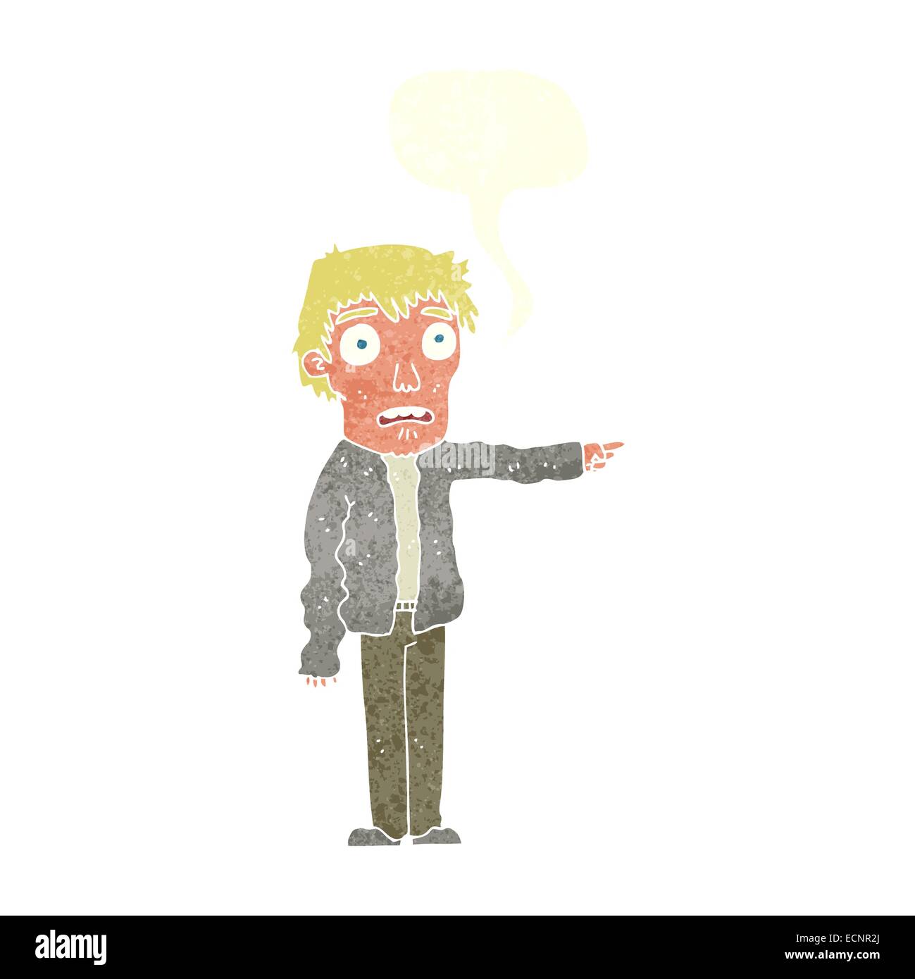 Cartoon terrified man pointing hi-res stock photography and images - Alamy