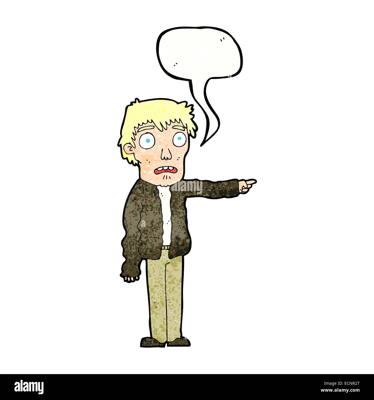 Cartoon terrified man pointing hi-res stock photography and images - Alamy
