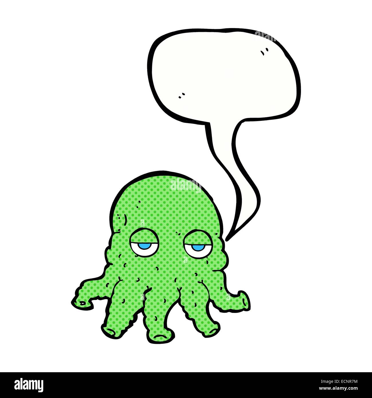 cartoon alien squid face with speech bubble Stock Vector Image & Art ...