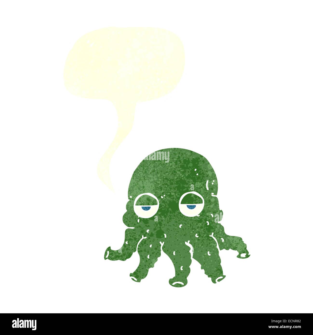cartoon alien squid face with speech bubble Stock Vector Image & Art ...