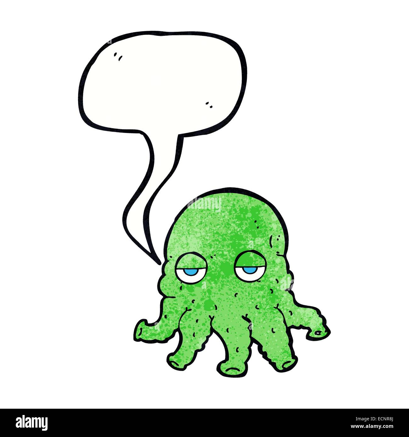 cartoon alien squid face with speech bubble Stock Vector Image & Art ...