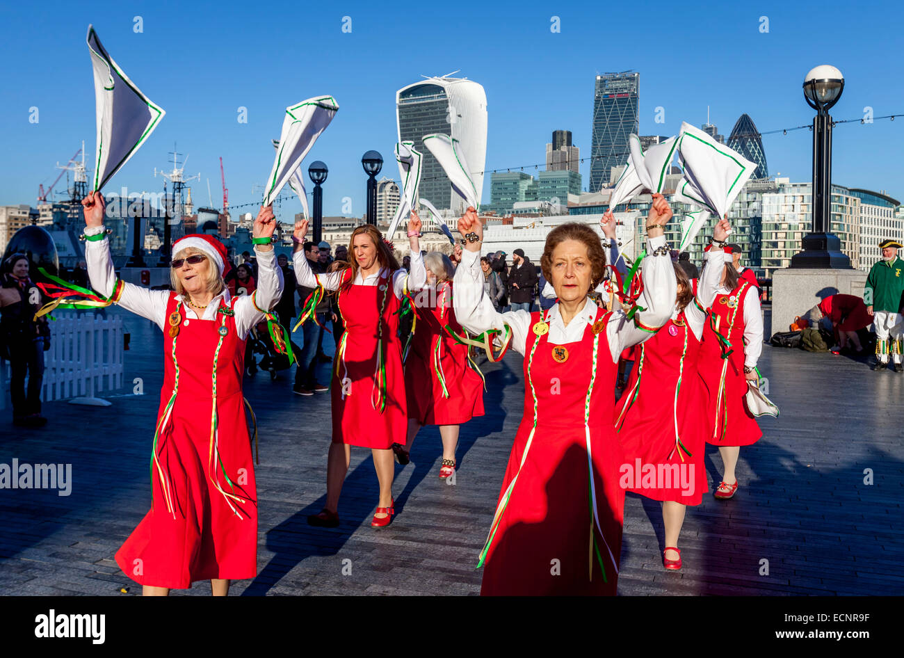 The Dacre Female Morris Dancers Perform Outside City Hall, London ...