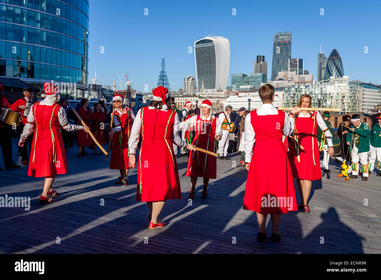 The Dacre Female Morris Dancers Perform Outside City Hall, London ...