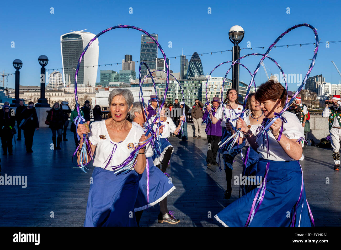 The Marlings Female Morris Dancers Perform Outside City Hall, London ...