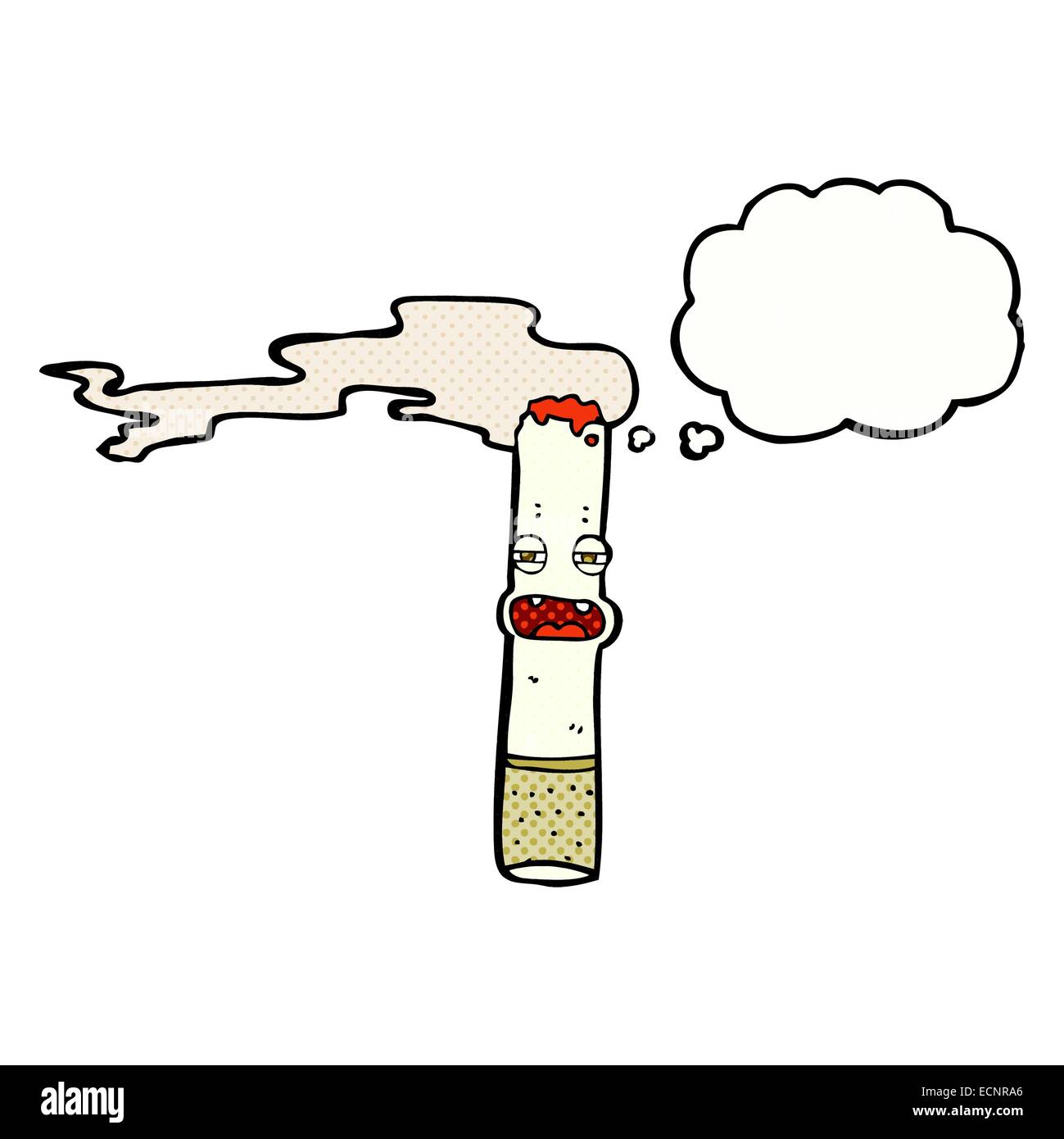 cartoon cigarette character with thought bubble Stock Vector Image ...