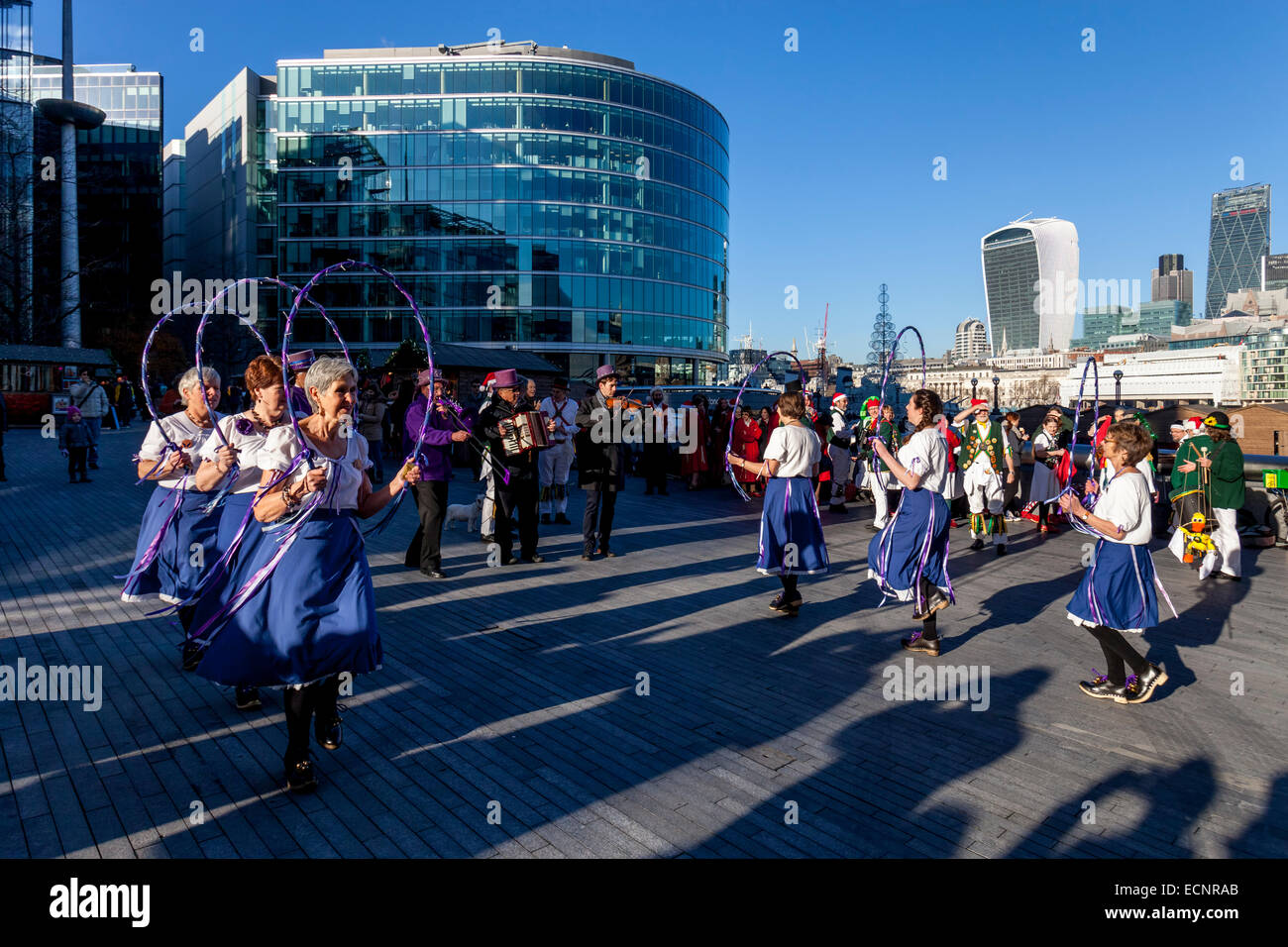 The Marlings Female Morris Dancers Perform Outside City Hall, London ...