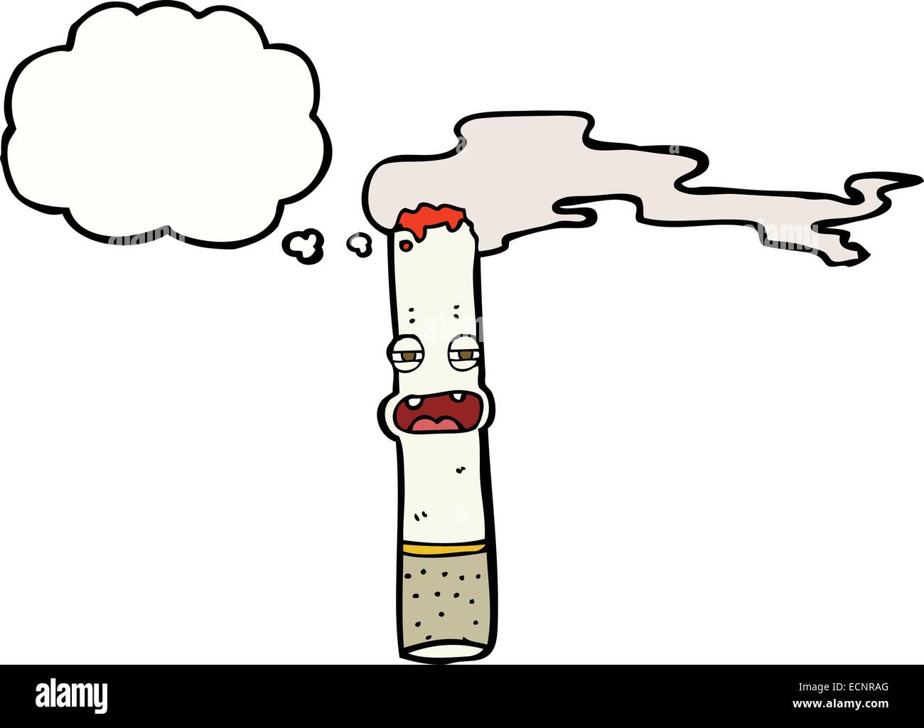 cartoon cigarette character with thought bubble Stock Vector Image ...