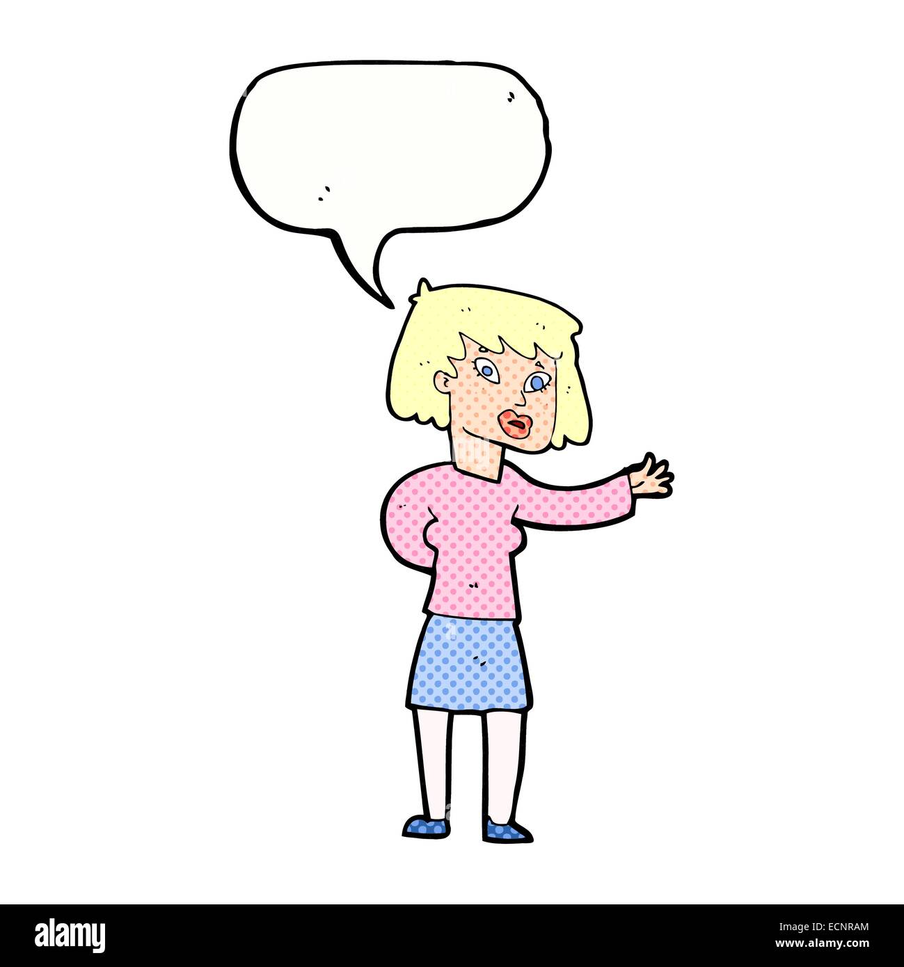cartoon woman explaining with speech bubble Stock Vector Image & Art ...
