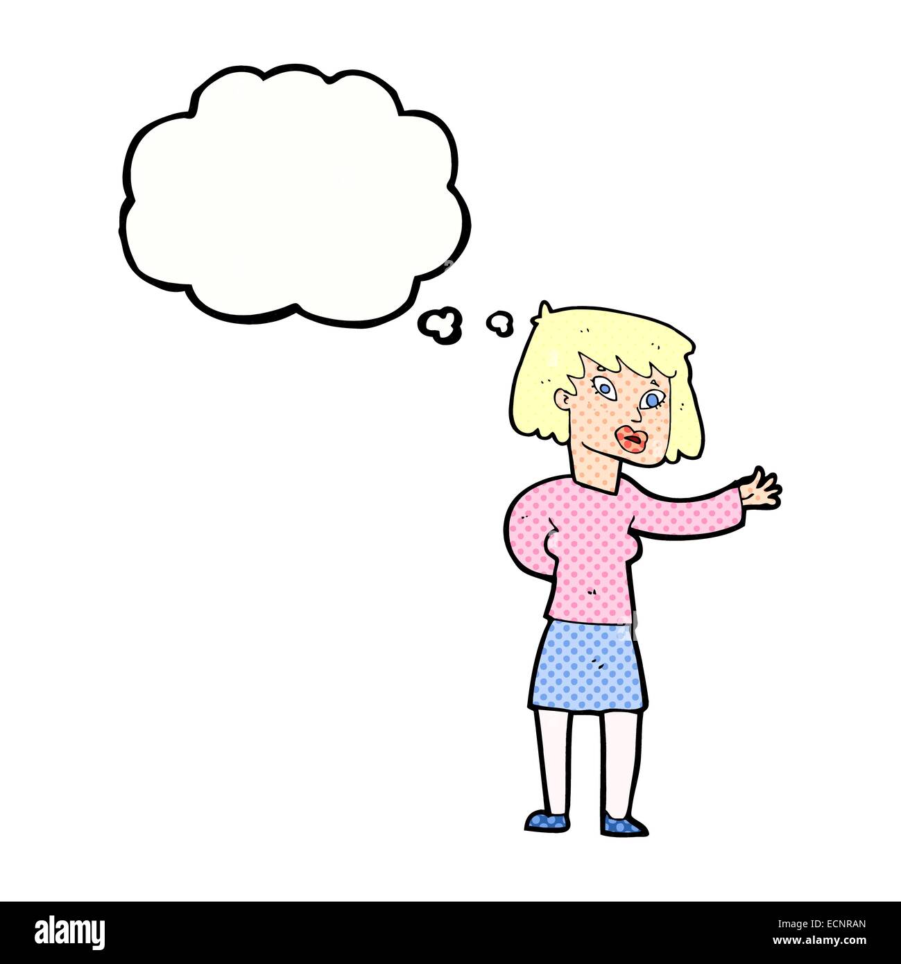 cartoon woman explaining with thought bubble Stock Vector Image & Art ...