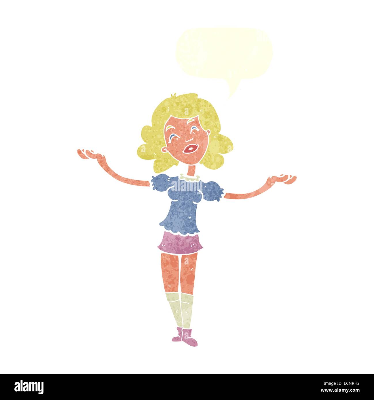 cartoon woman taking praise with speech bubble Stock Vector Image & Art ...