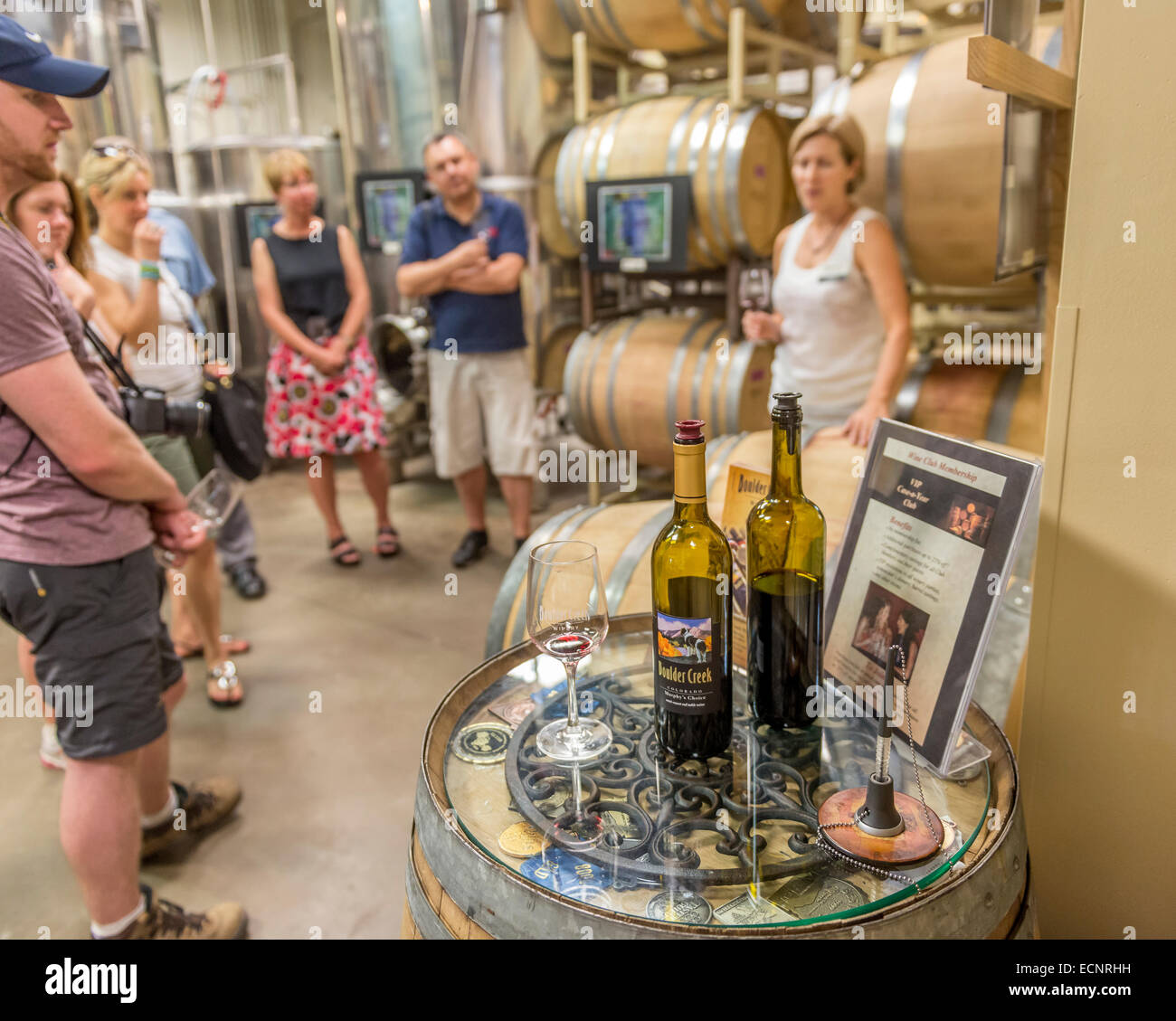 Winery tour. Boulder Creek Winery. Colorado. USA Stock Photo - Alamy