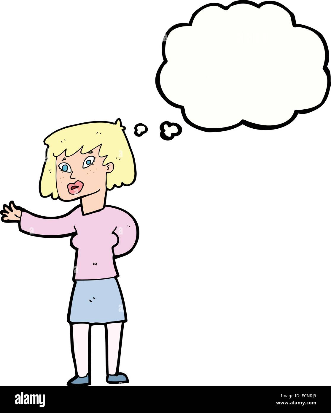 cartoon woman explaining with thought bubble Stock Vector Image & Art ...