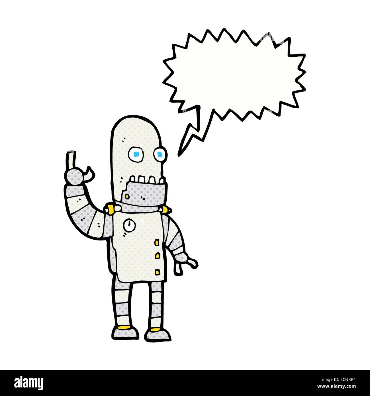 cartoon waving robot with speech bubble Stock Vector Image & Art - Alamy