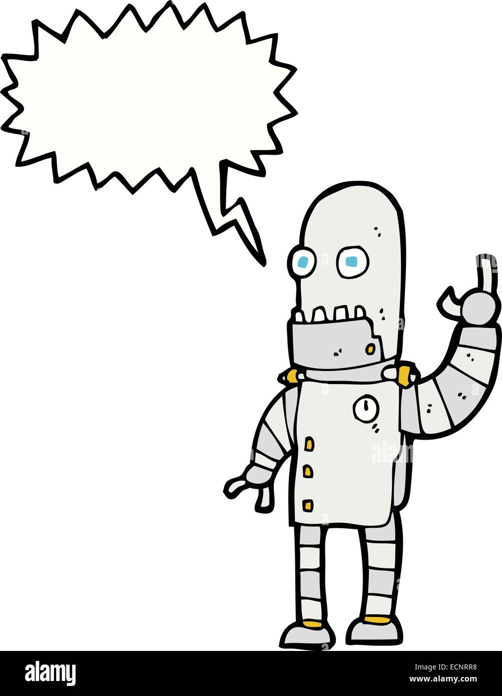 cartoon waving robot with speech bubble Stock Vector Image & Art - Alamy